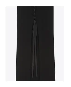 Saint Laurent Long-sleeved Lace-up Dress