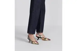 Dior J'adior Slingback Pumps With Floral Embroidery - Black
