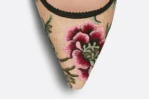Dior J'adior Slingback Pumps With Floral Embroidery - Black