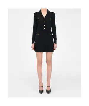 Alessandra Rich Flared Mini Skirt With Button Details