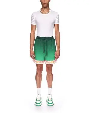 Casablanca Unity Is Power Gradient Silk Shorts - Green