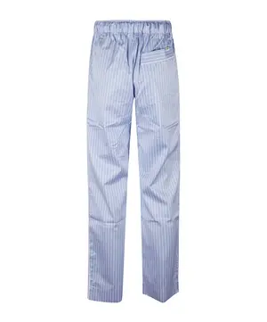 TEKLA Organic Cotton Striped Pyjama Trousers - Blue