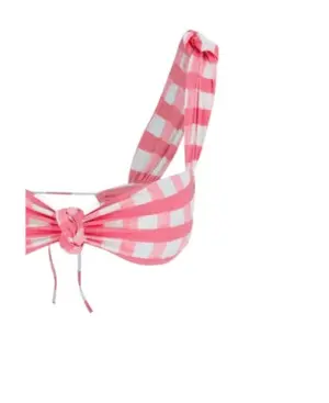 Jacquemus Checked Knotted Bikini Top