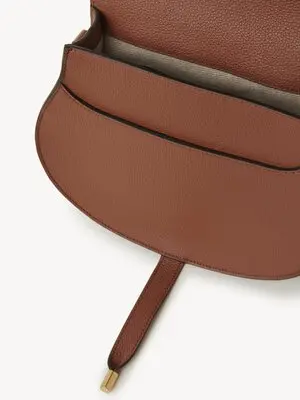 Chloé Marcie Logo Detailed Saddle Bag - Brown