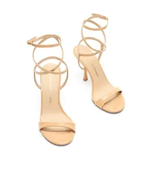 STUART WEITZMAN Nudist Wrap 100 High Heel Sandals - Adobe
