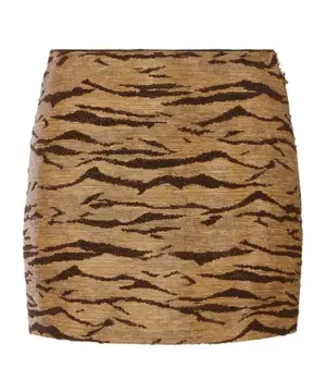Elisabetta Franchi Raffia-effect Print Mini Skirt - Camel