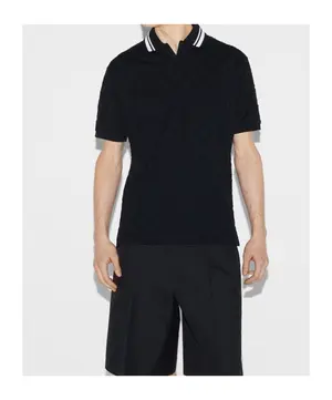 Gucci Allover Gg Short-sleeved Polo Shirt - Black