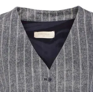 CIRCOLO 1901 Striped Button-front Vest - Gray