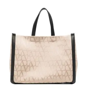 Valentino Garavani Toile Iconographe Top Handle Bag - Nude