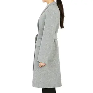 Theory Belted Wool Coat - Gray