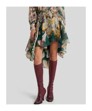 Etro Asymmetric Floral Print Midi Skirt - Multicolor
