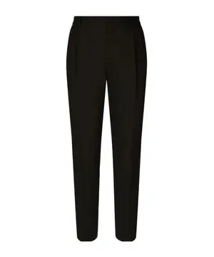 Dolce & Gabbana Tapered-leg Box-pleat Trousers - Black