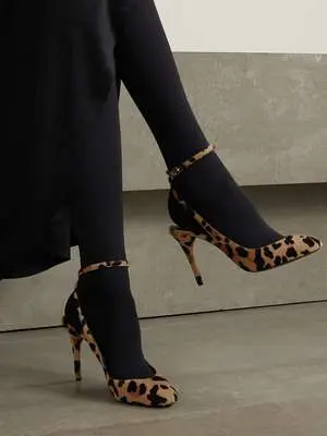 Alaïa Leopard Print High-heeled Sandals With Ankle Strap