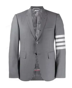 Thom Browne 4-bar Tailored Blazer - Medium Gray
