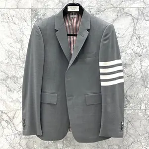 Thom Browne 4-bar Tailored Blazer - Medium Gray