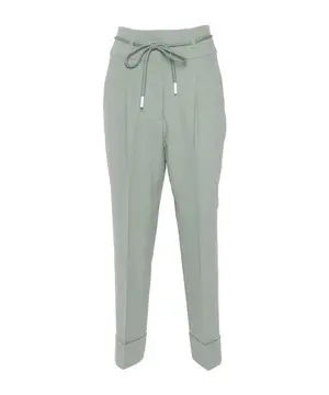 Peserico Drawstring Cropped Trousers - Gray