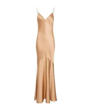 Elisabetta Franchi Satin Gown With Thin Straps
