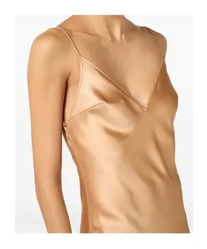 Elisabetta Franchi Satin Gown With Thin Straps