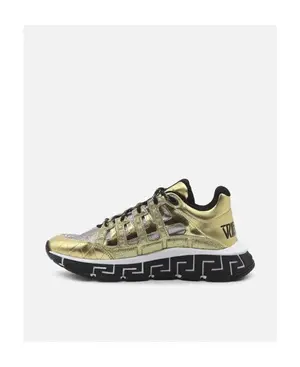 Versace Trigreca Metallic-effect Sneakers - Multicolor