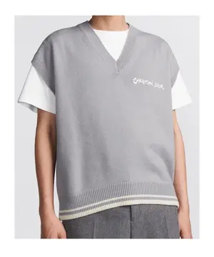Dior Logo Wool V-neck Vest