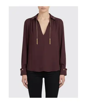 Elisabetta Franchi Embellished Georgette Blouse - No