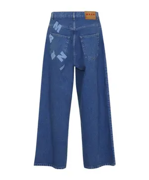 Marni Logo Printed Wide-leg Jeans