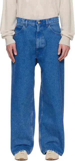 Marni Logo Printed Wide-leg Jeans