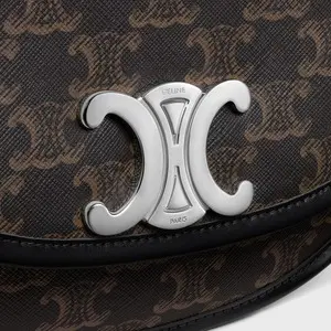 Celine Medium Besace Triomphe In Triomphe Canvas And Calfskin