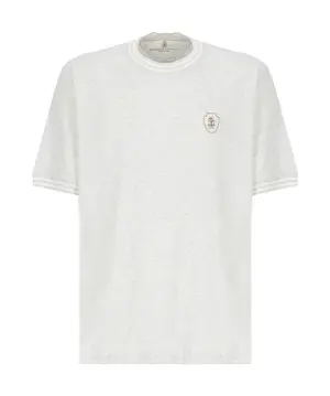 Brunello Cucinelli Logo Embroidered Crewneck T-shirt