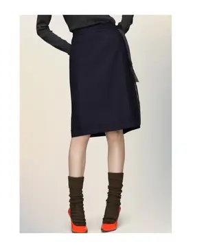 MAISON MARGIELA Raw Hem Midi Skirt - Blue