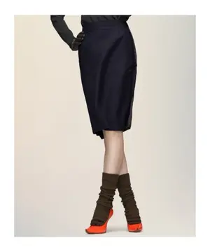 MAISON MARGIELA Raw Hem Midi Skirt - Blue