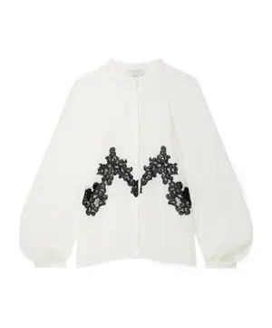 Gabriela Hearst Long-sleeved Shirt With Lace Embellishment