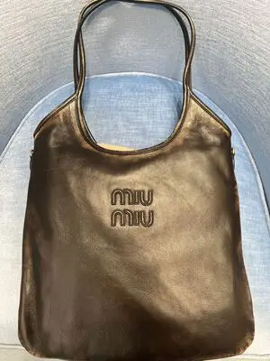 Miu Miu Ivy Leather Bag - Coffee