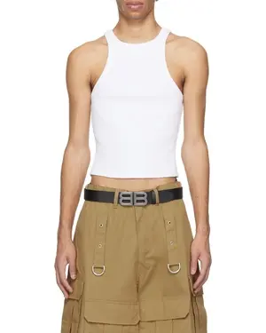 Vetements Racing Logo Embroidered Tank Top - White