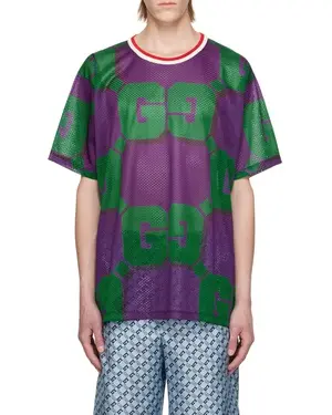 Gucci All-over Perforated Graphic Printed T-shirt