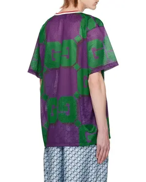 Gucci All-over Perforated Graphic Printed T-shirt