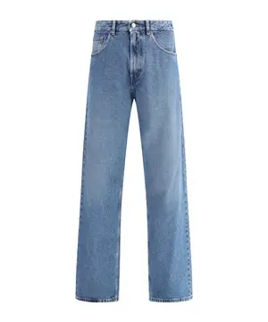 MAISON MARGIELA Logo Patch Straight-leg Jeans - Blue