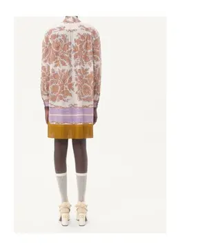 Valentino Garavani Paisley Printed Fringed Edge Mini Dress