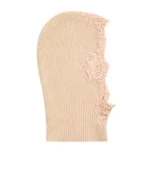 Valentino Garavani Lace Cashmere Balaclava - Alabaster Color