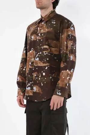 MSGM Paint Splatter-print Cotton Shirt