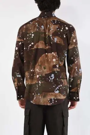 MSGM Paint Splatter-print Cotton Shirt