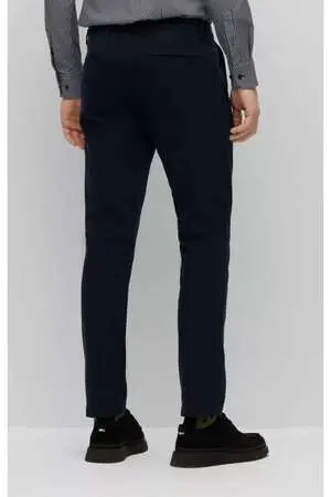 Hugo Boss Straight-leg Tailored Trousers - Black