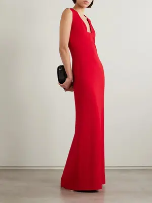 Givenchy Crepe Deep V-neck Maxi Dress