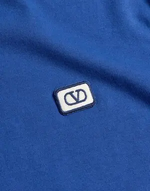 Valentino Garavani Vlogo Embroidered Crewneck T-shirt - Blue