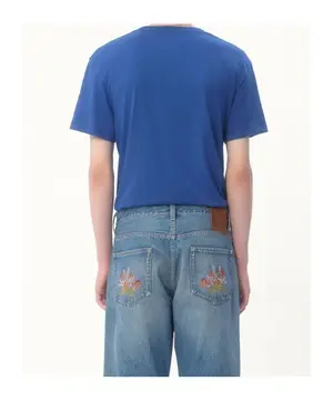 Valentino Garavani Vlogo Embroidered Crewneck T-shirt - Blue