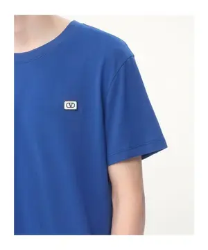 Valentino Garavani Vlogo Embroidered Crewneck T-shirt - Blue