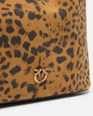 Pinko Leopard Printed Mini Bucket Bag