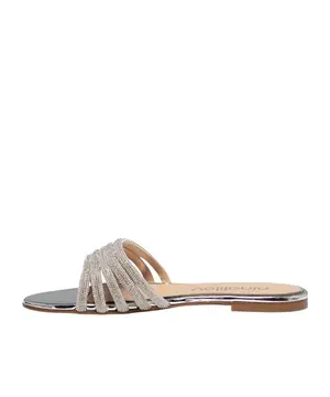 NINALILOU Elisa Crystal-embellished Slip-on Flat Sandals