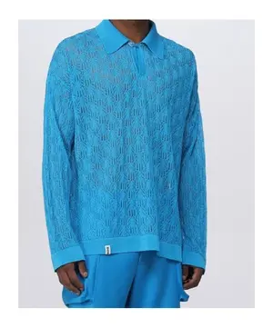 BONSAI Long-sleeved Polo Shirt - Blue