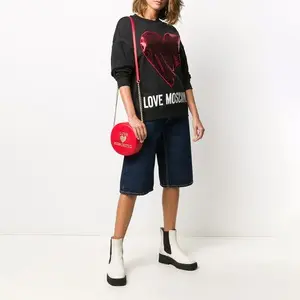 Moschino Sequined Heart Logo Sweater